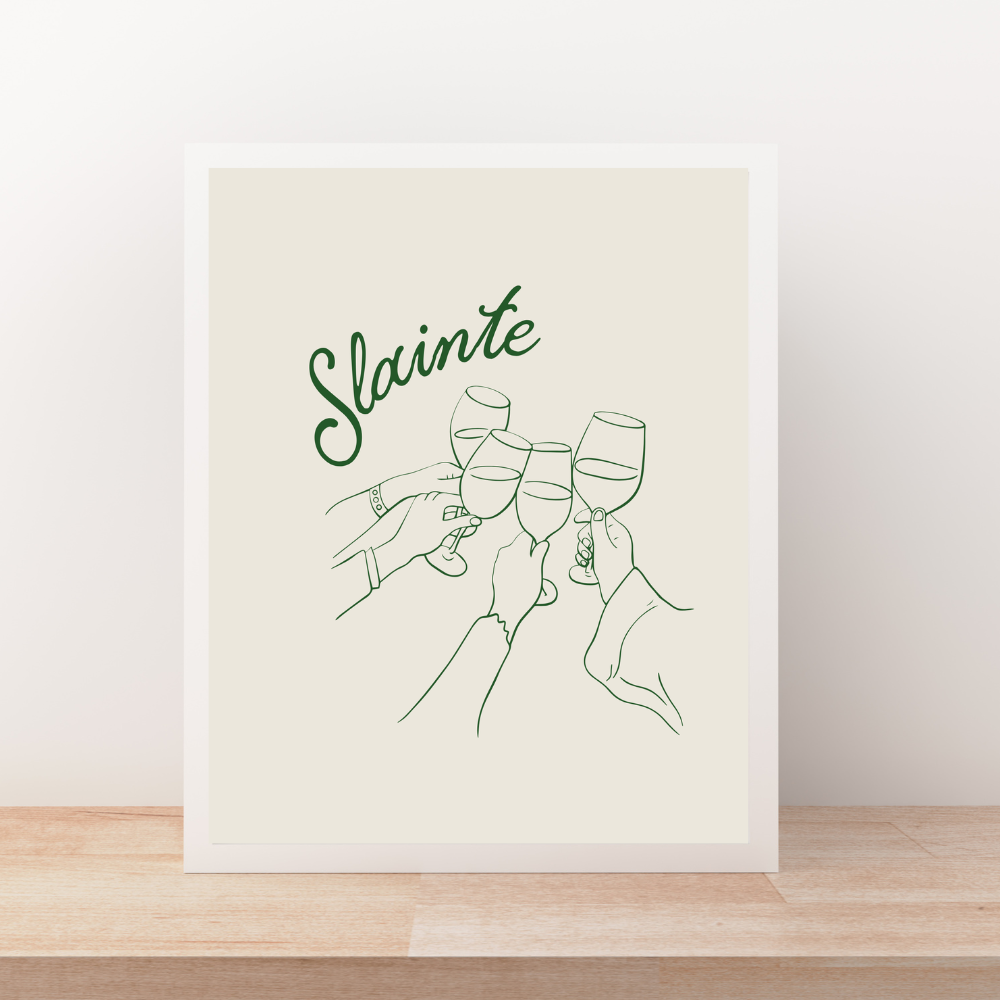 Sláinte Art Print by dropcreative – Festive & Cheerful Wall Decor 🍻